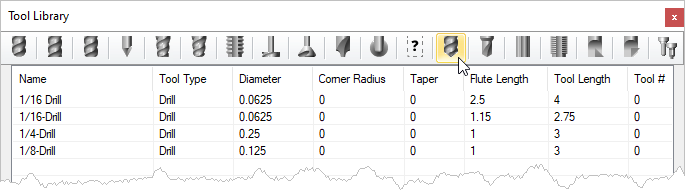 G-CODE EDITOR Modile > Project Tab > Setup Pane > Tool Library